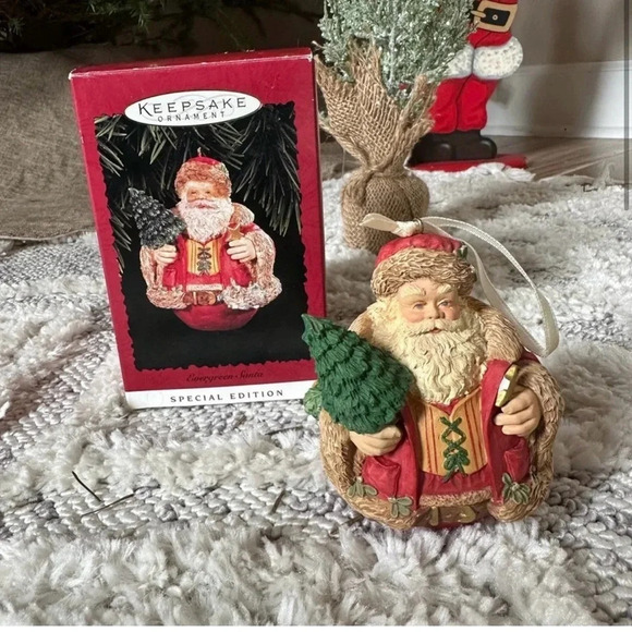 Hallmark | Holiday | Vintage Evergreen Santa Hallmarkornament 996 ...
